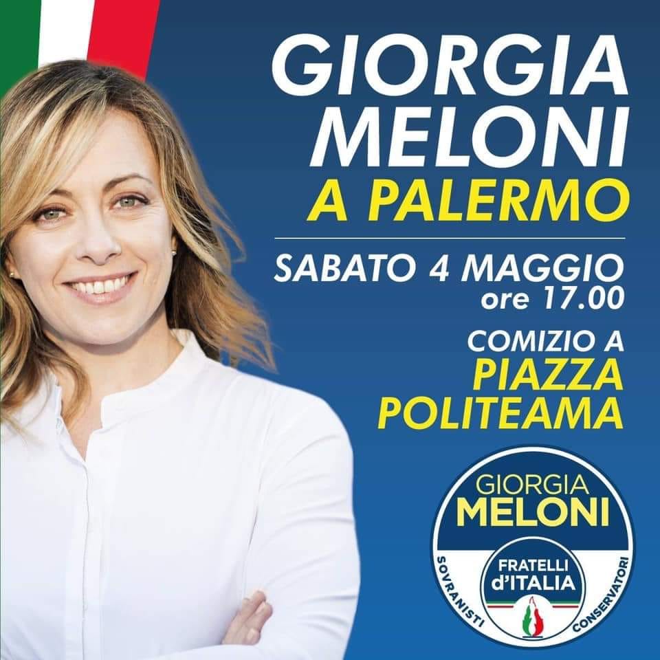 Comizio di Giorgia Meloni a Palermo